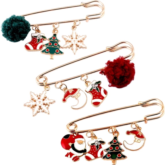 LULULION 3Pcs Women Brooch Pin Alloy Assorted Appearance Safety Pin For ...