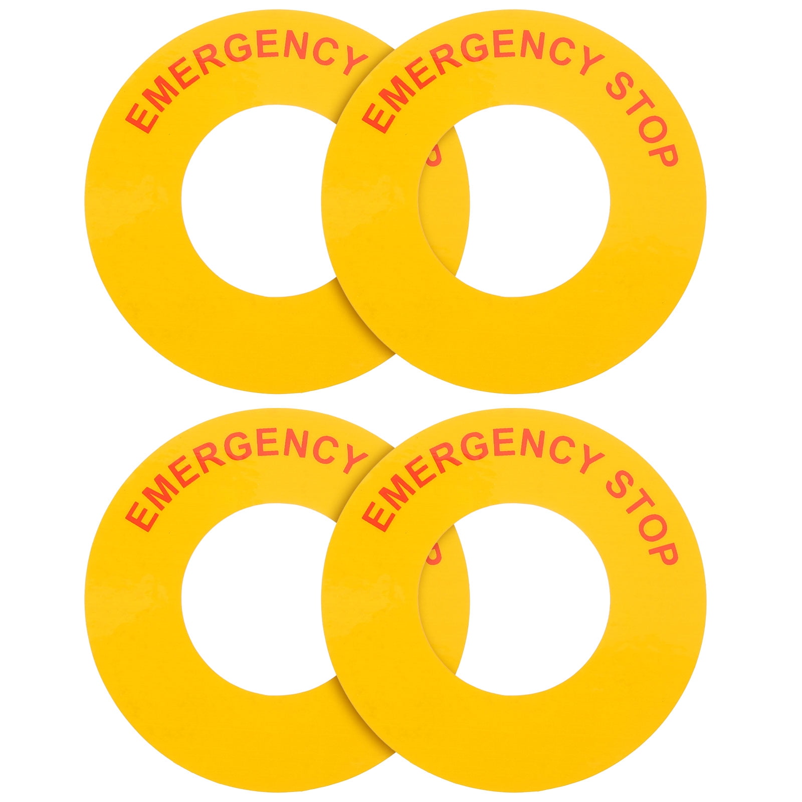 LULULION 4Pcs Emergency Stop Sign Decals Yellow Durable PP Material for ...
