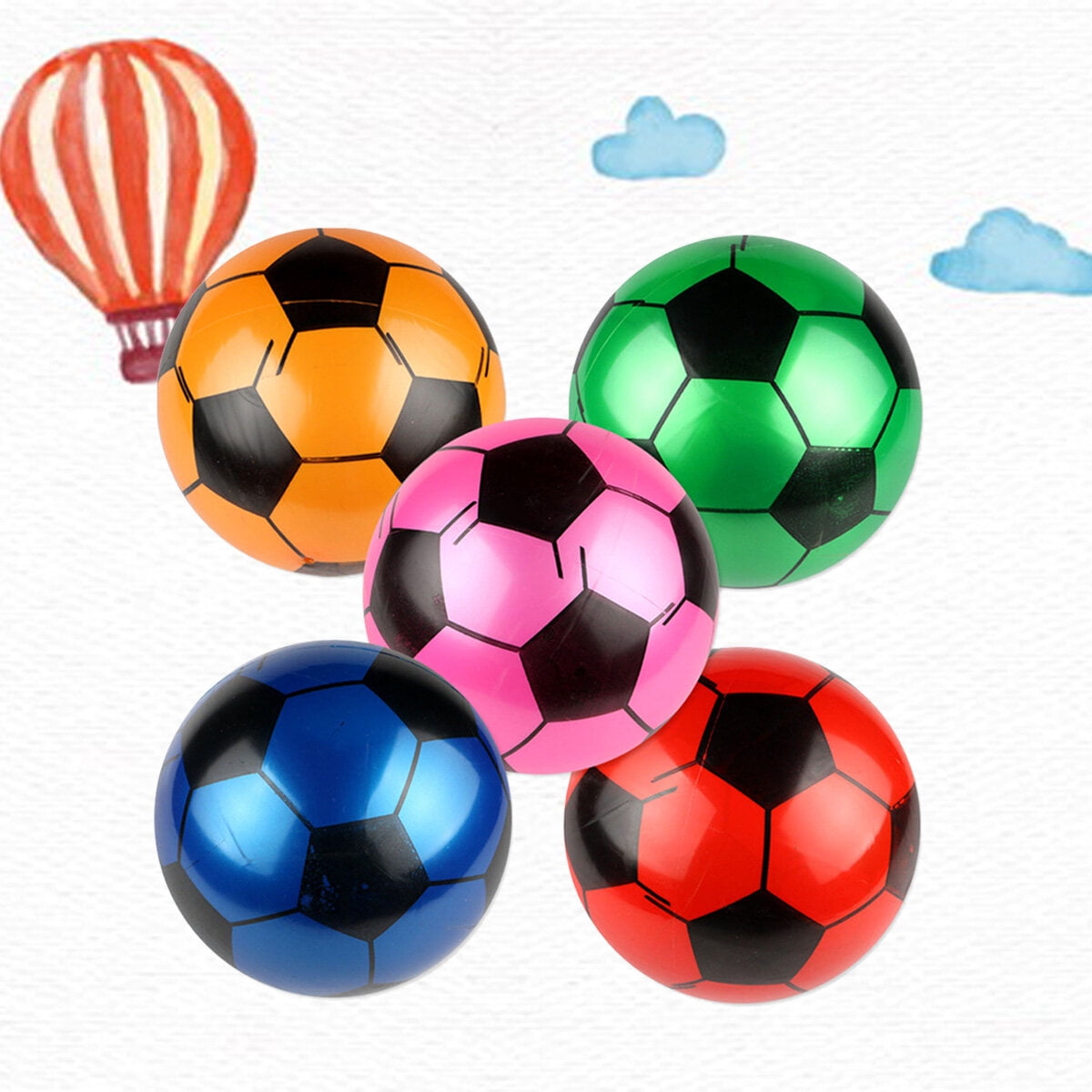 LULULION 5 Pcs Inflatable Soccer Balls Daily Life Play Soccer Ball Toys ...