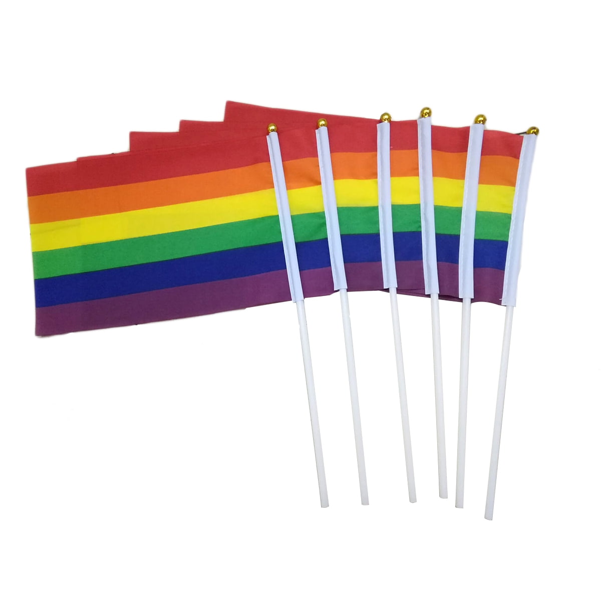 LULULION 50 Pcs Hand Held Pride Flags Polyester Multi Decoration For ...