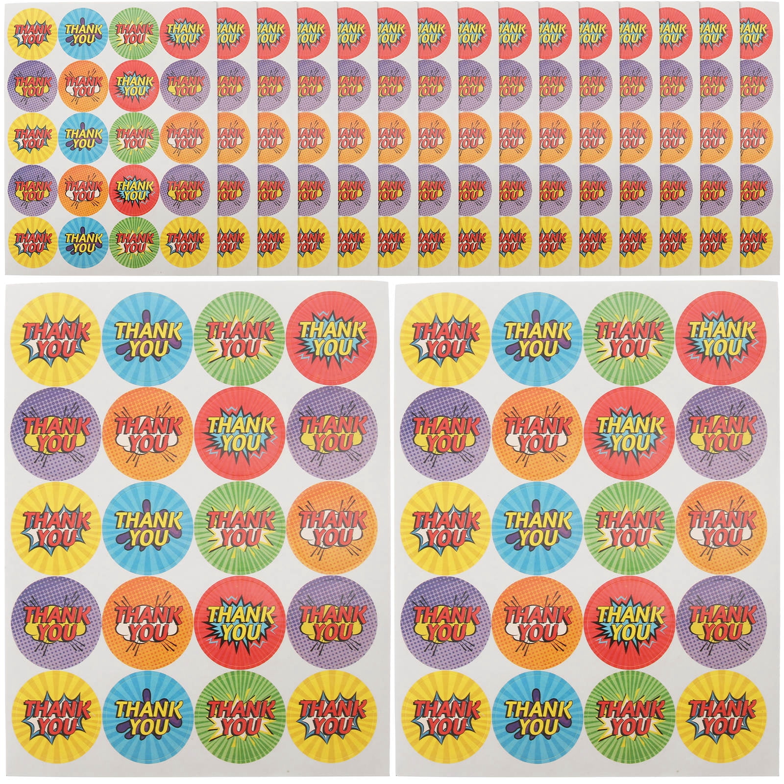 LULULION Round Label Sticker Coated Adhesive 50 Sheets 7.3x5.8in Sheet ...