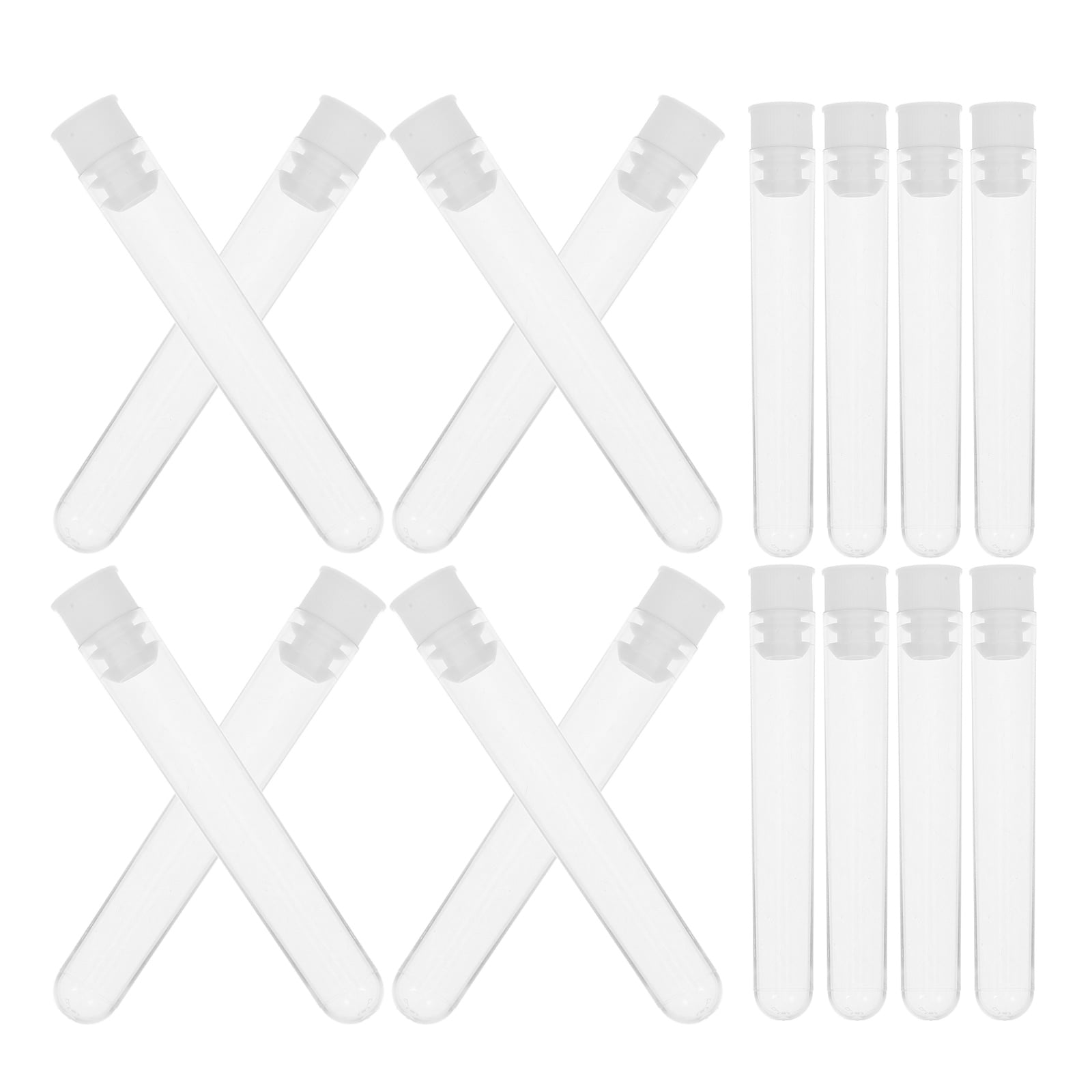 LULULION 50Pcs Laboratory Clear Test Tubes Plastic Tubes with Lids for ...