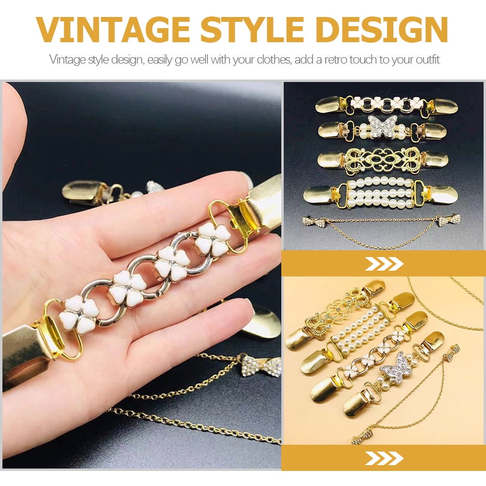 LULULION 6Pcs Retro Shawl Clips for Dresses in Vintage Style with ...