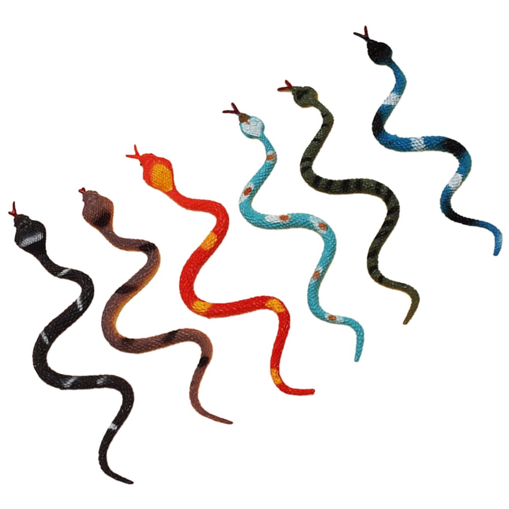 LULULION 6Pcs Mini Snake Figurine PVC Assorted Color Educational Tool ...