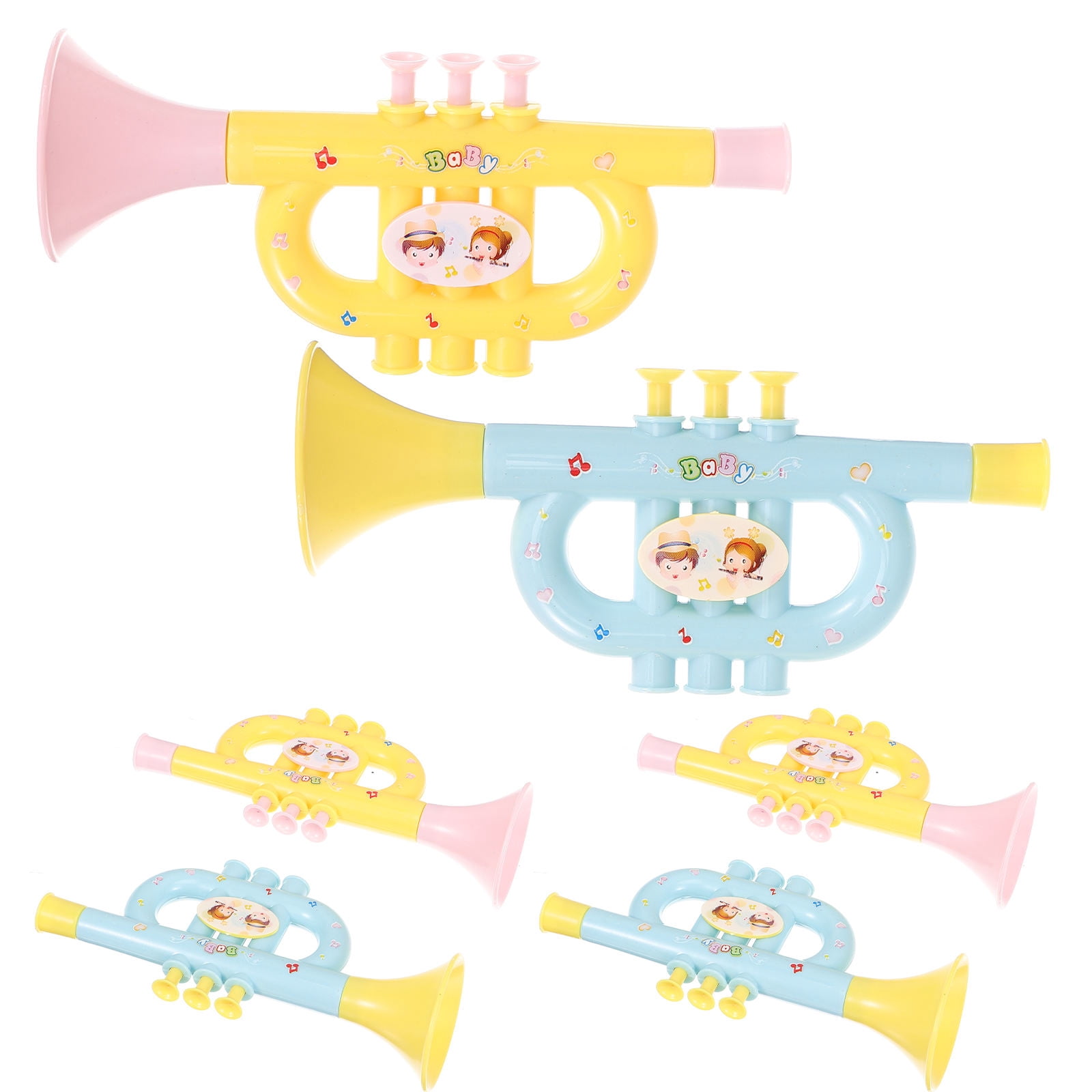 LULULION 6pcs Boys And Girls' Trumpet Toys For Preschool Music Learning ...