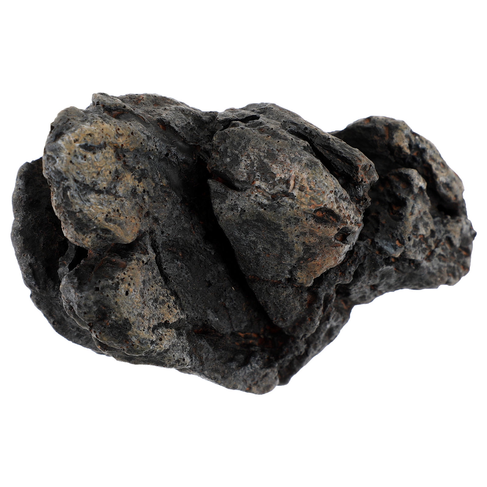 LULULION Resin Stone Aquarium Ornament Black Natural Look Simulation ...
