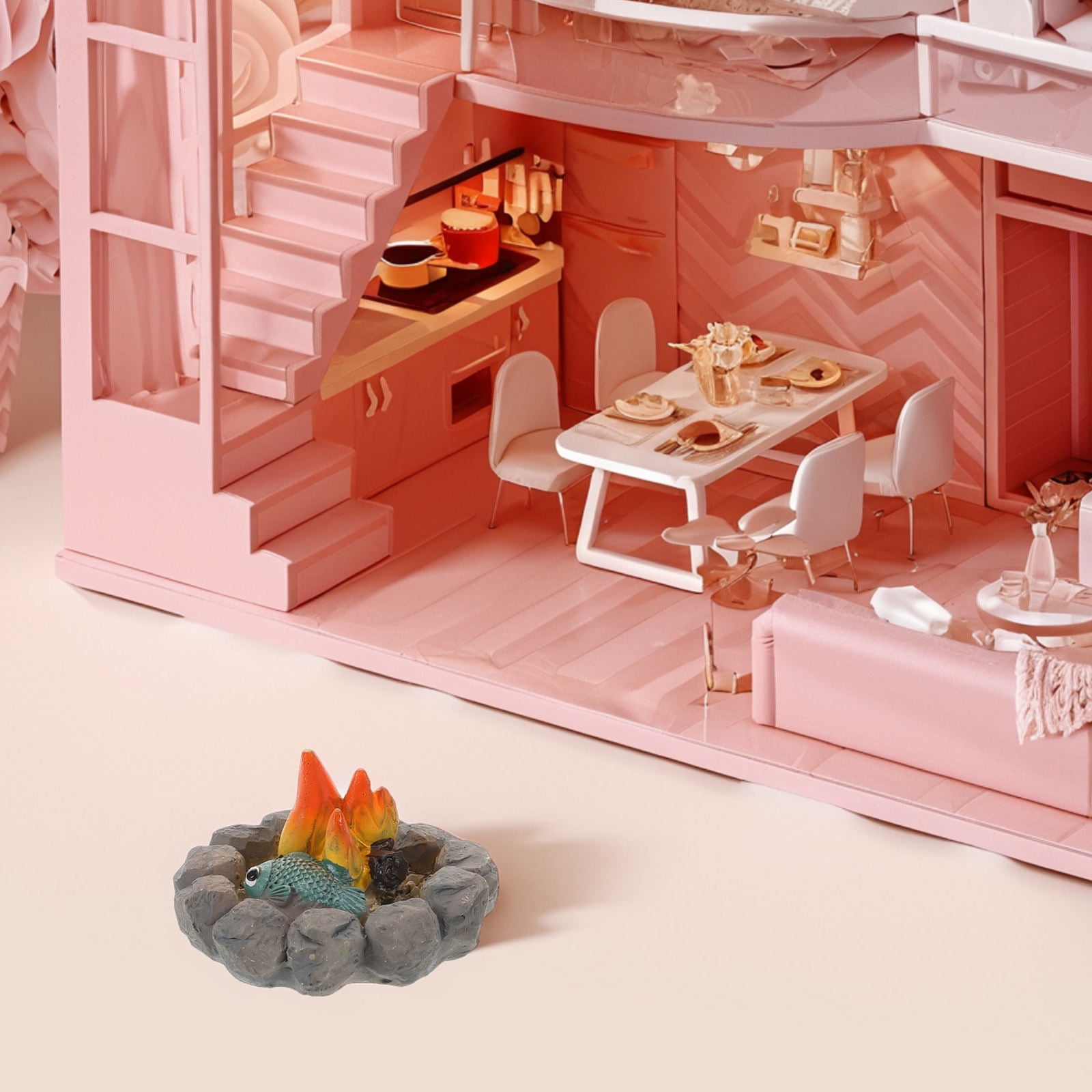 LULULION Artificial Campfire Resin Miniature Campfire Fireplace Prop ...