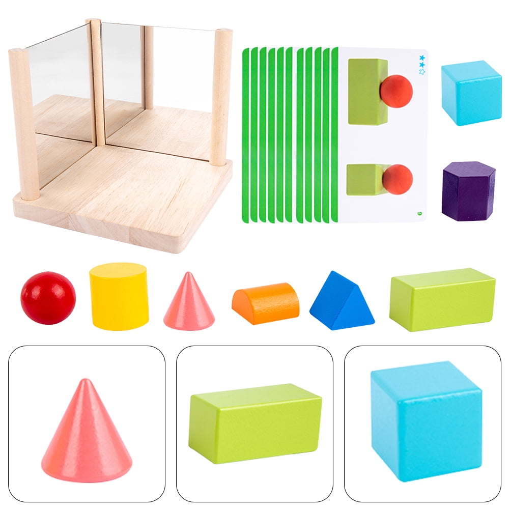 LULULION Assorted Color Shape Cognition Block Toy Educational Wooden ...