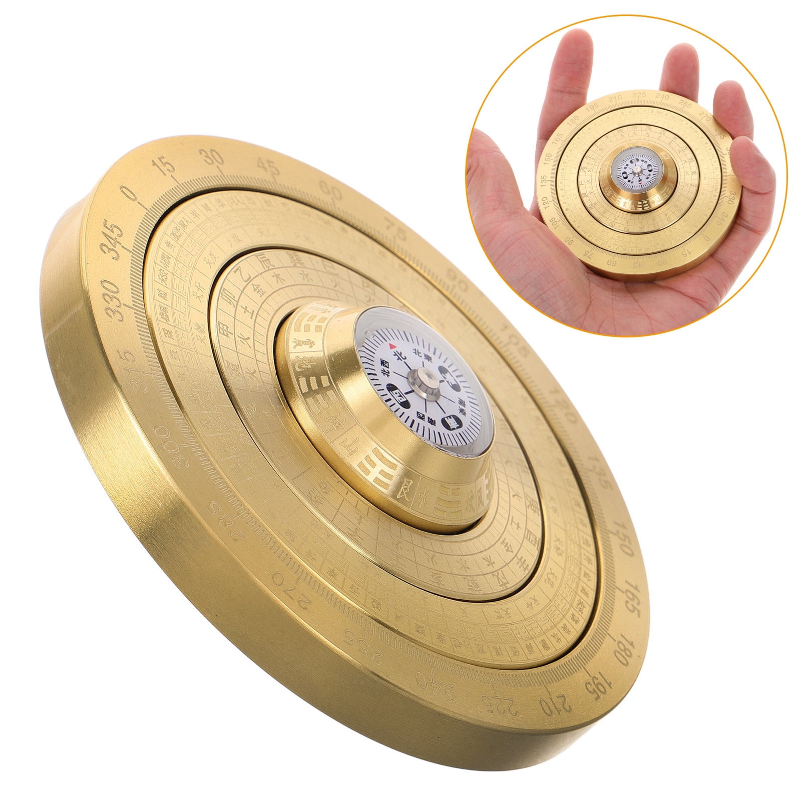 LULULION Camping Compass Mini Compass Copper Golden 1Set Stress Relief for Adults Travel ...