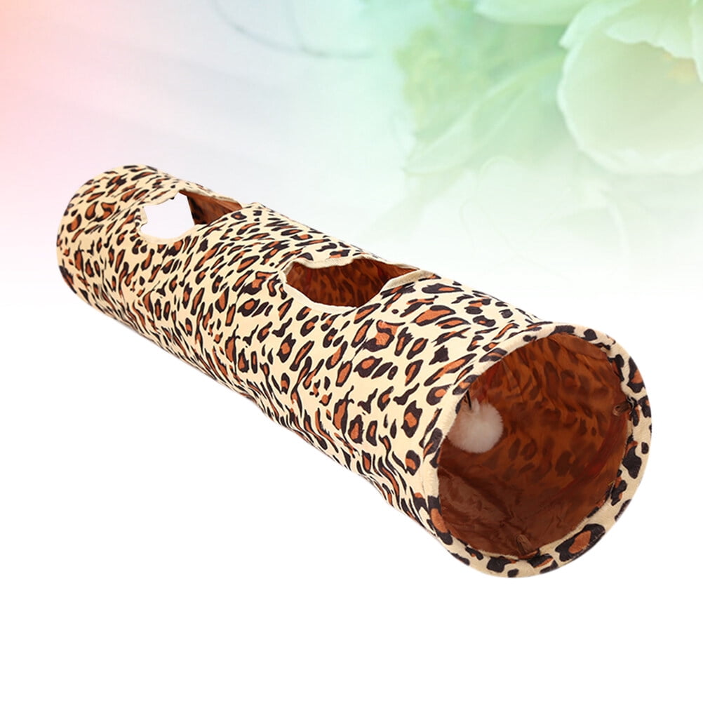 LULULION Leopard Print Cat Tunnel Made of Durable for Cats Playing and ...