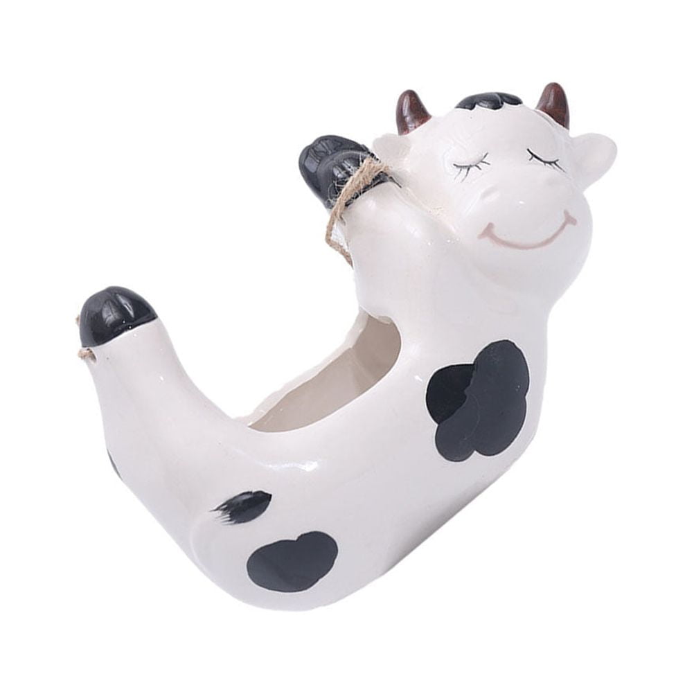 LULULION Decorative Flower Pot Cow Planter Pot White 1Pack - Walmart.com