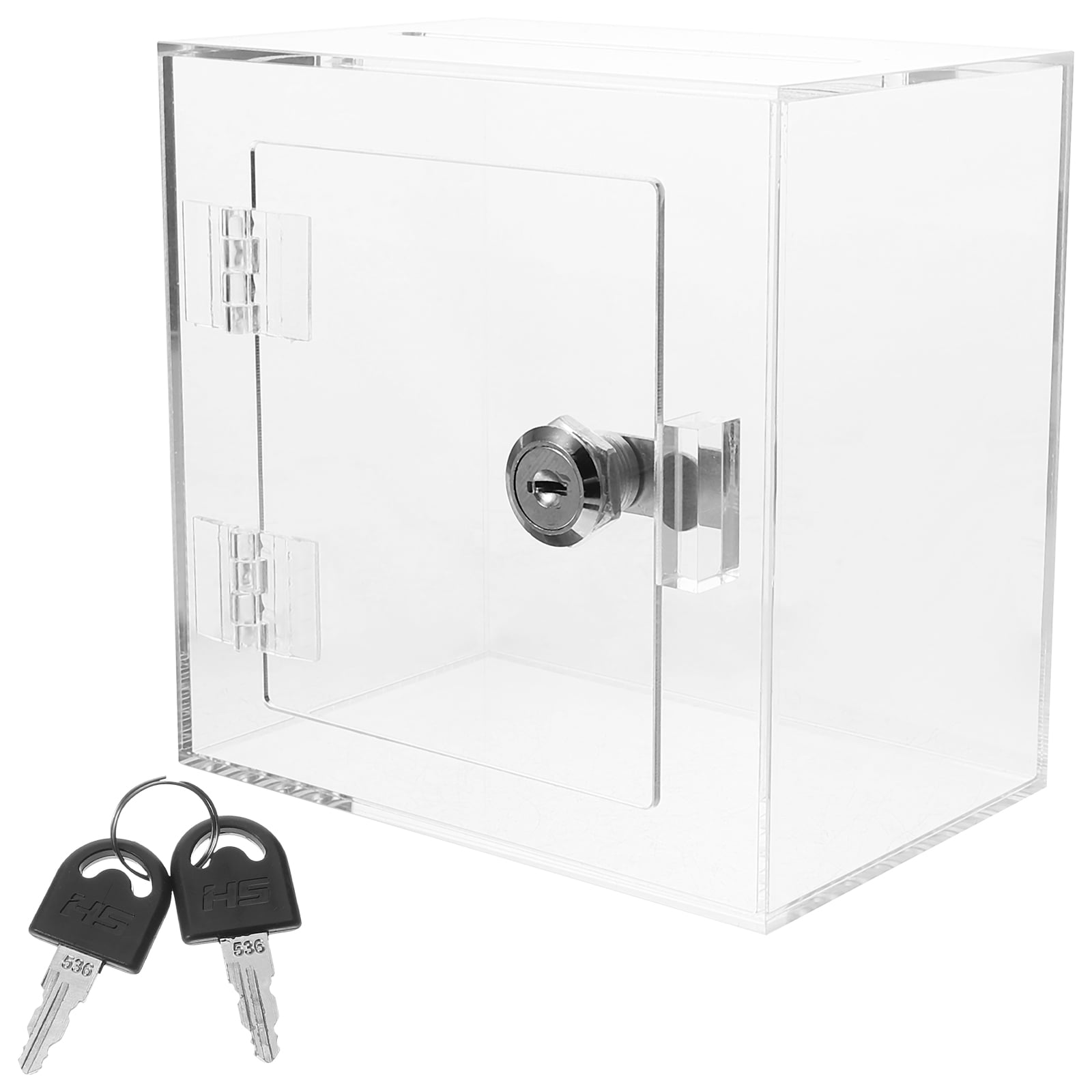LULULION Transparent Acrylic Donation Box with Lock for Secure ...