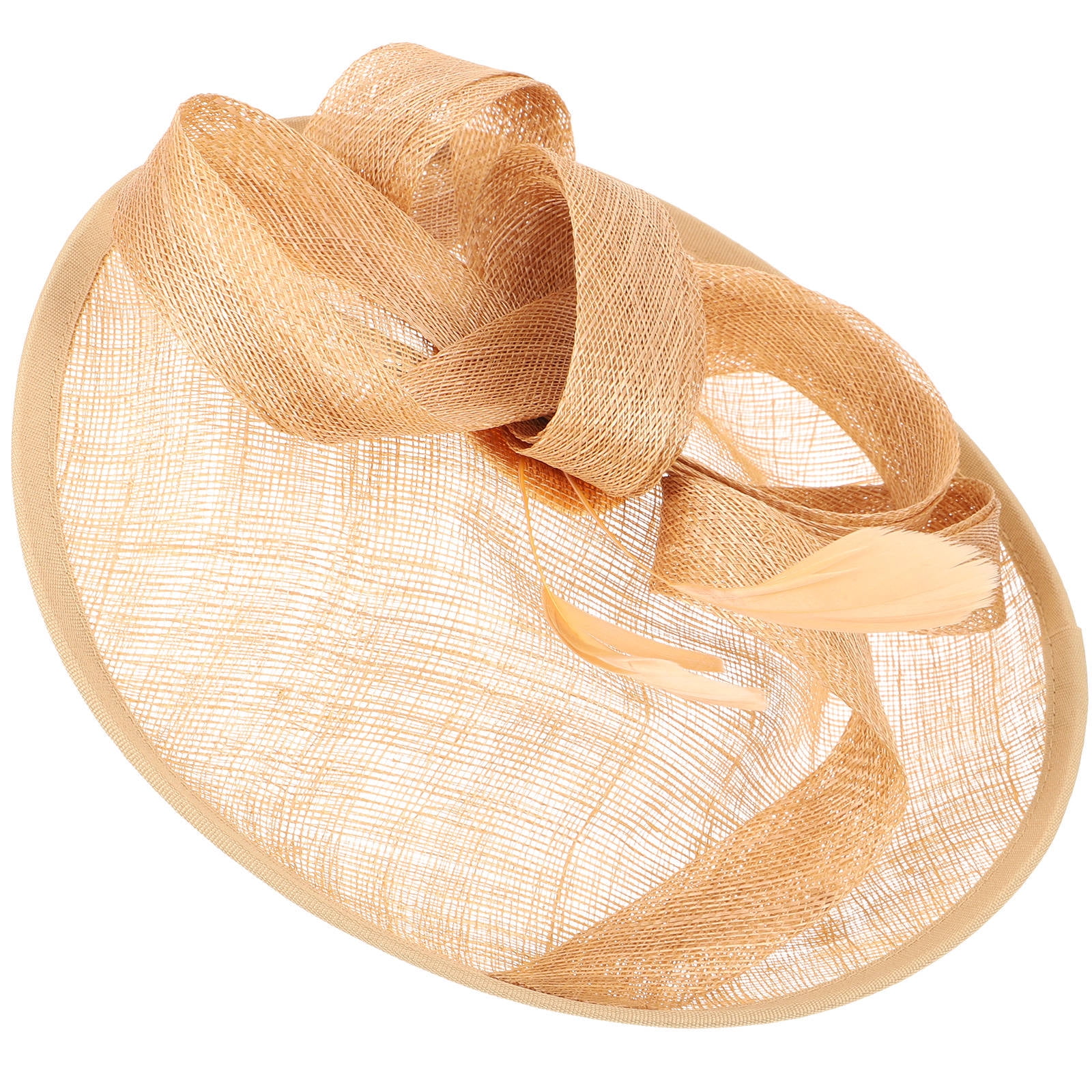 LULULION Durable Khaki Flax Yarn Bride Fascinator Hat for Women's with ...