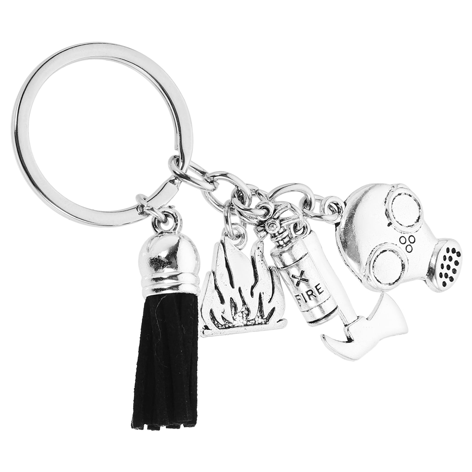 LULULION Fire Truck Keychain Zinc Alloy Silver 1Pack Firefighter Party ...