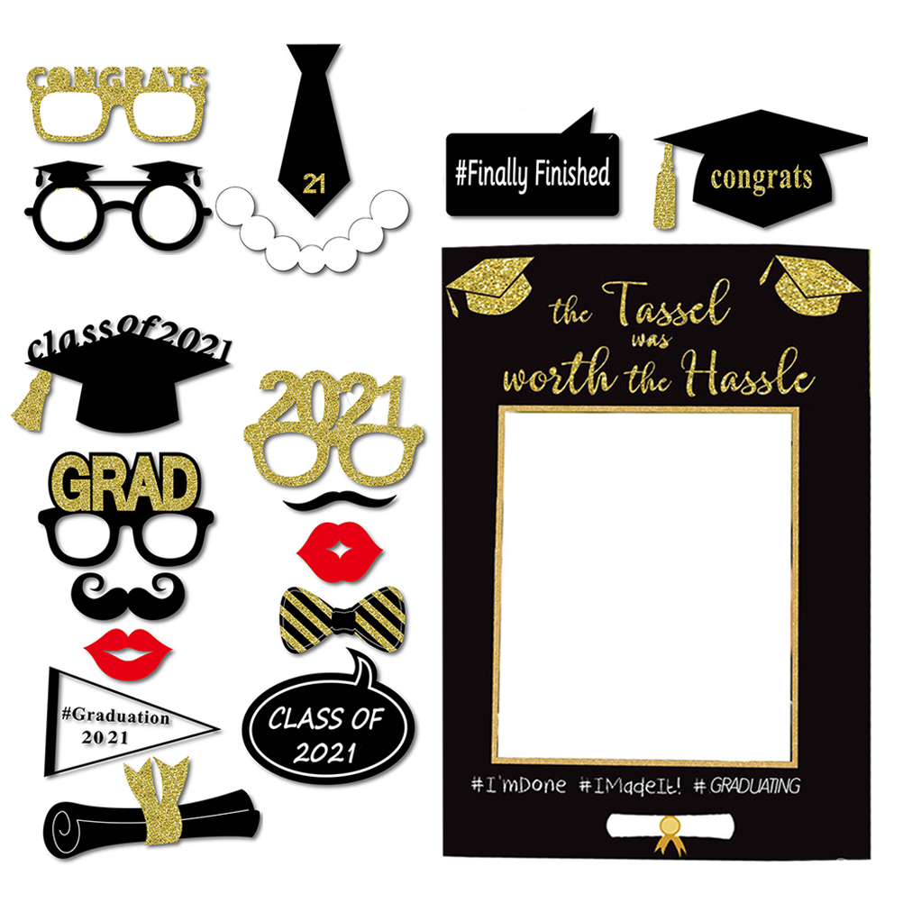 LULULION Graduation Photo Booth Prop Made of Paper Colors for ...