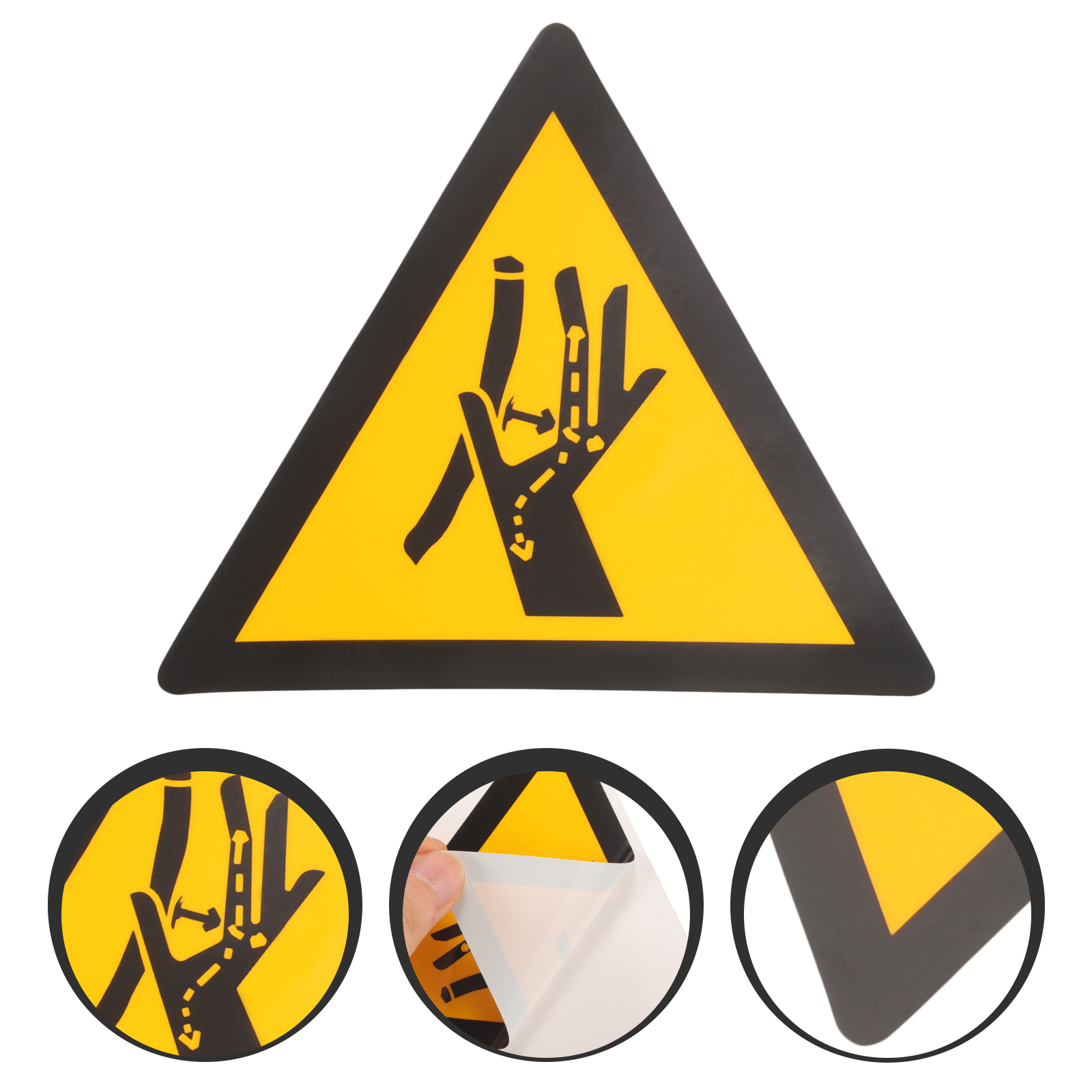 LULULION Yellow Adhesive Safety Warning Sign Label for Hand Pinch ...