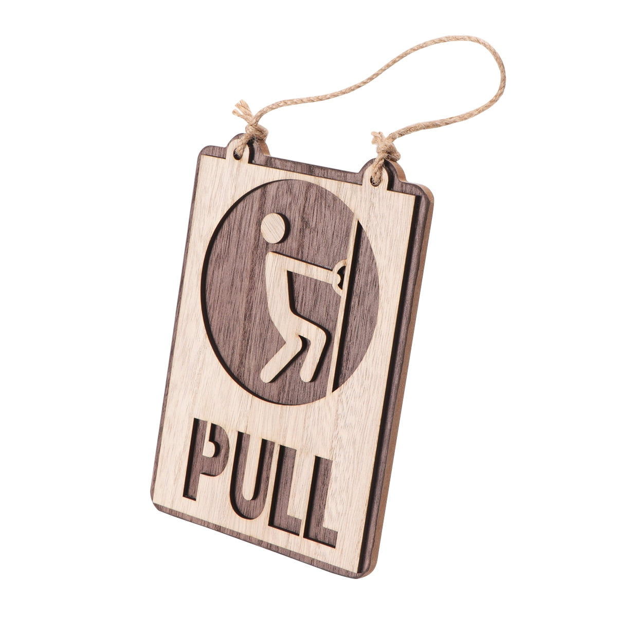 LULULION 1Pc Wooden Push and Pull Door Sign with Hanging Rope for Home ...