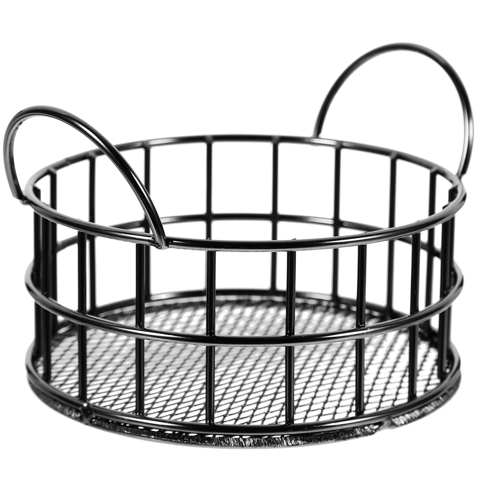 LULULION Iron Black Round Mesh Design Table Organizer Basket for Home ...