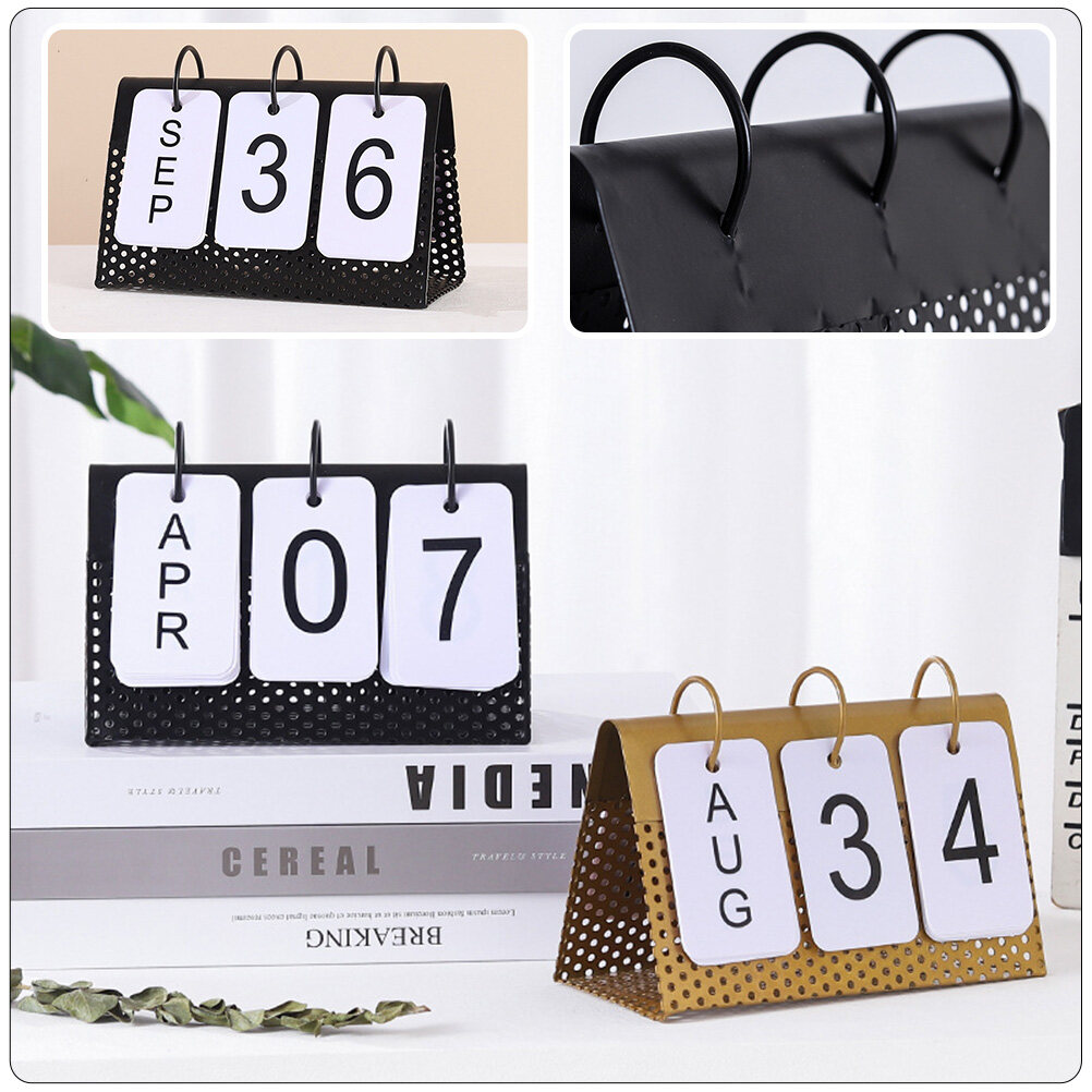 LULULION Iron Frame Calendar Frame,5Pcs Desktop Iron Calendar Crafts ...