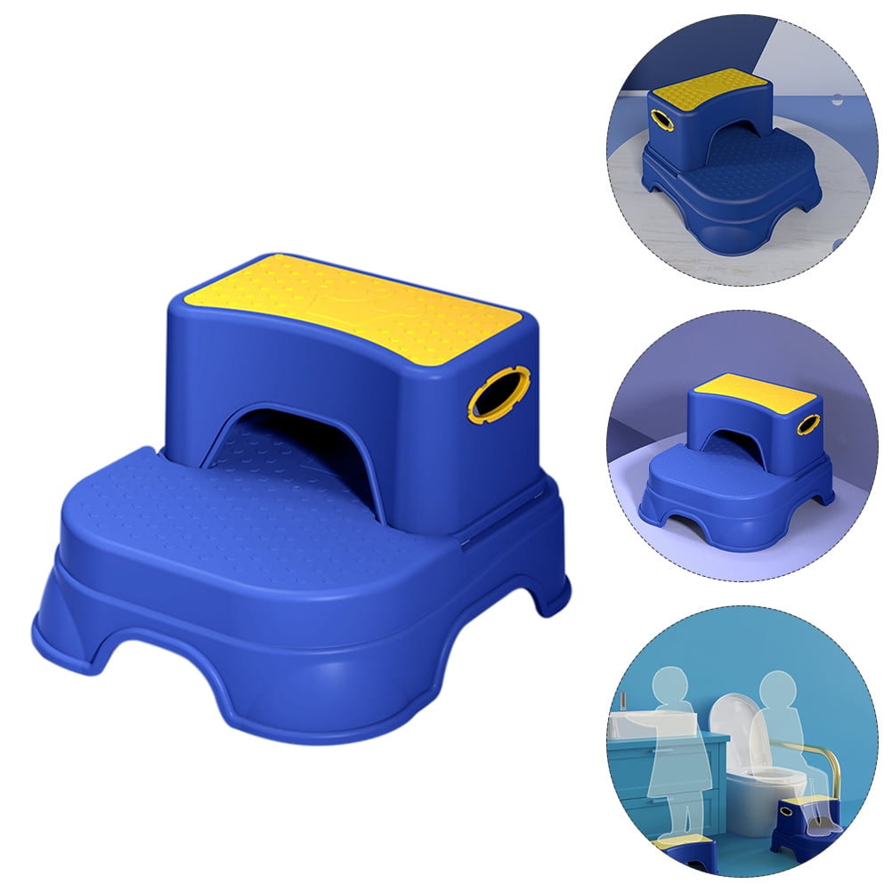 LULULION 1Pack Plastic Step Stool for Kids Blue Non-slip Bathroom Use ...