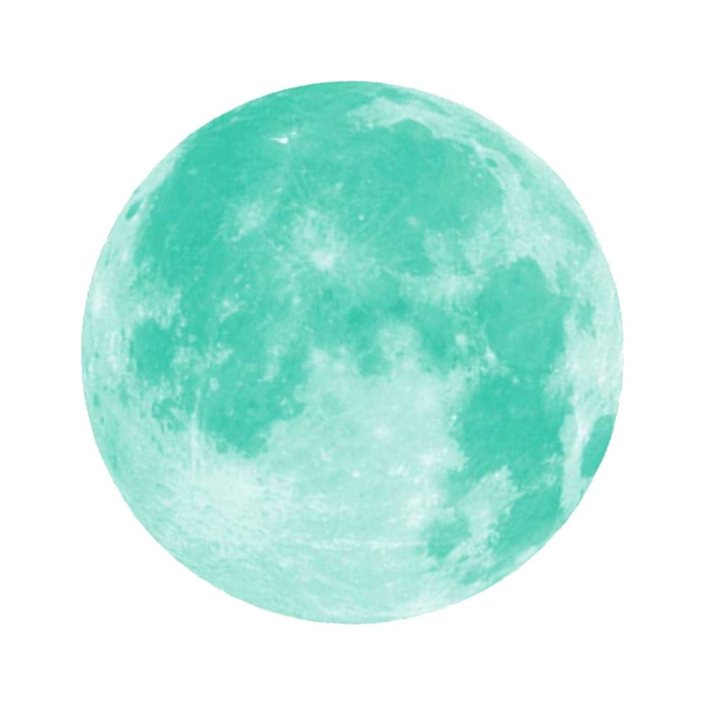 LULULION Luminous Moon Wall Sticker for Bedroom Decor 40cm Round ...
