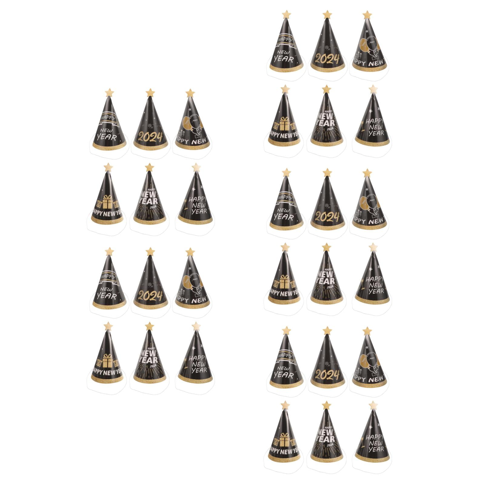 LULULION New Year Party Hats,30 Pcs New Year Party Paper Hats 2024 ...