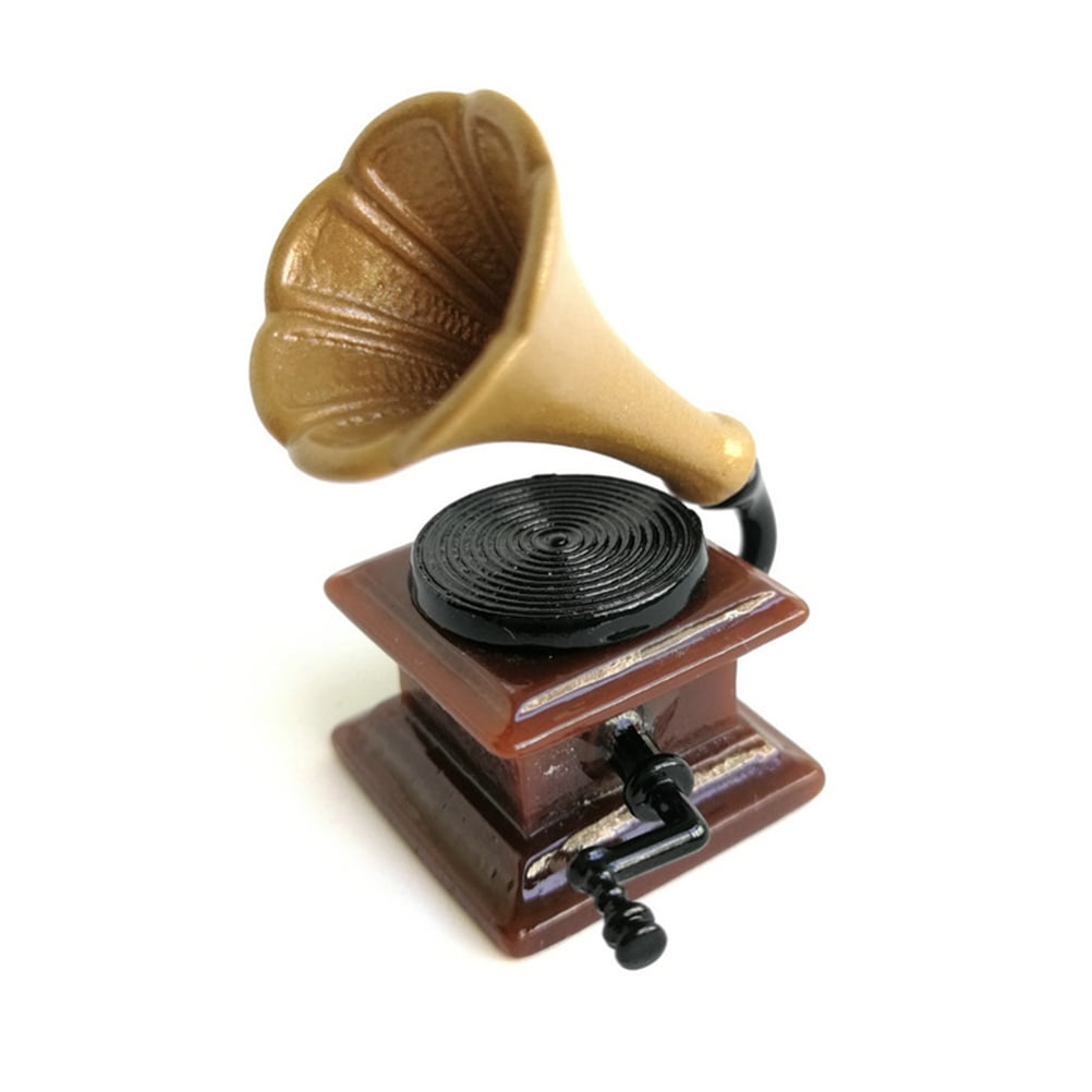 LULULION Phonograph Model with Simple Design House Decor Light Brown ...