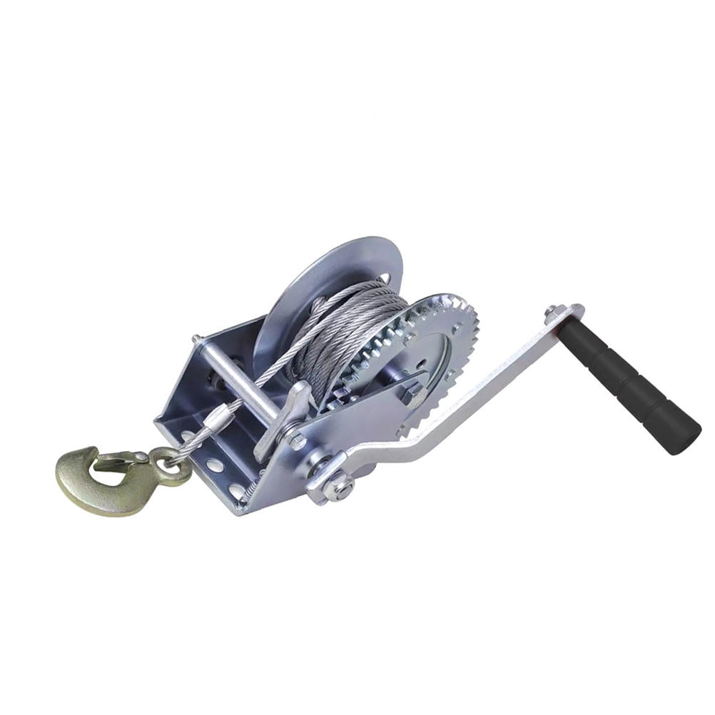 LULULION 1Pc Boat Towing Winch Silver Wire Rope Hand Crank for Vehicle ...