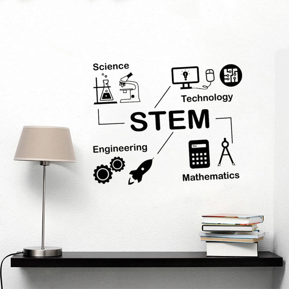 LULULION Black Science Wall Decals PVC Sticker Easy Apply Peel and ...