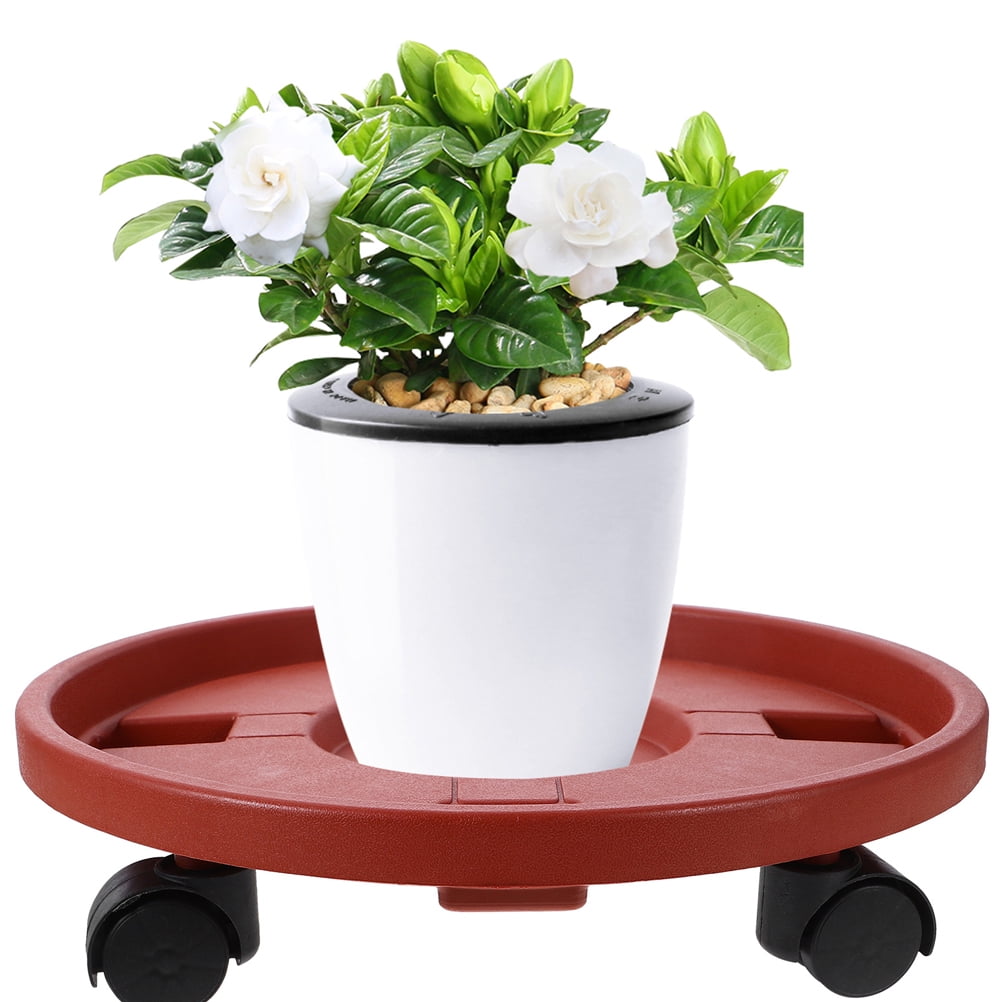 LULULION Round Outdoor Planters with Wheels Plant Dolly for Easy Indoor ...