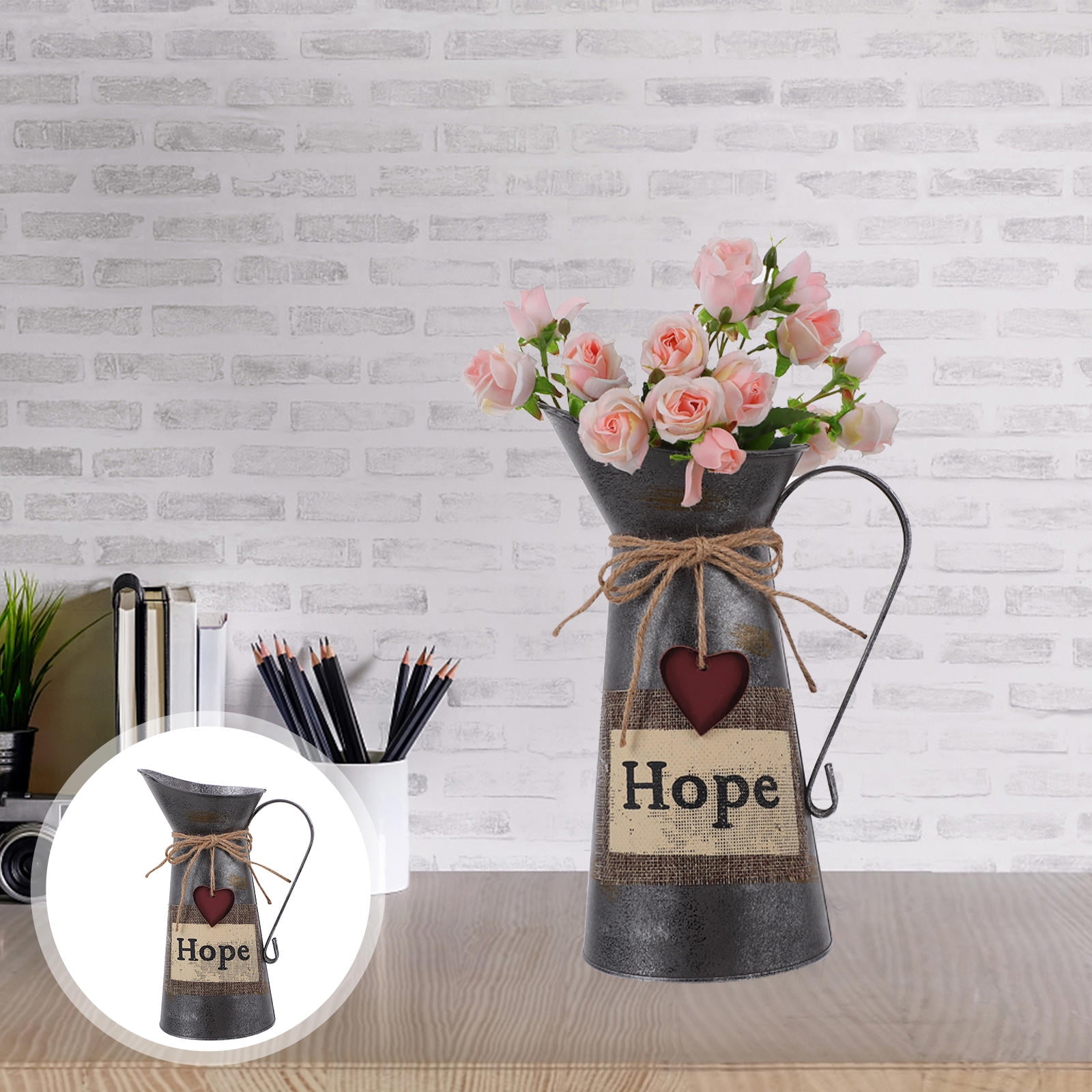 LULULION Rustic Metal Bucket Silver 1Pack - Walmart.com