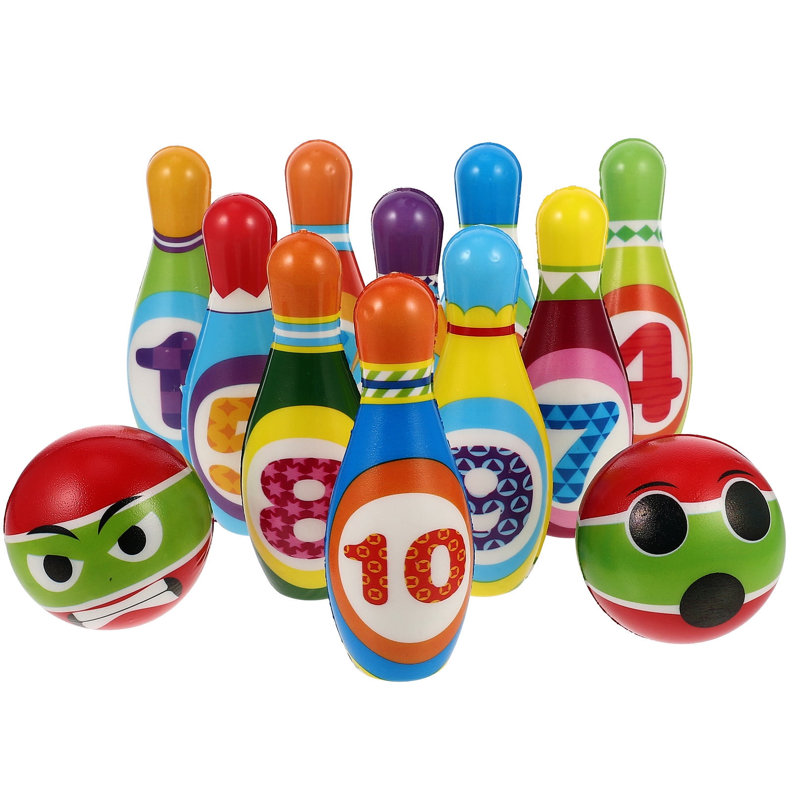 LULULION Tabletop Bowling Game for Kids Solid Bowling Play Set Assorted ...