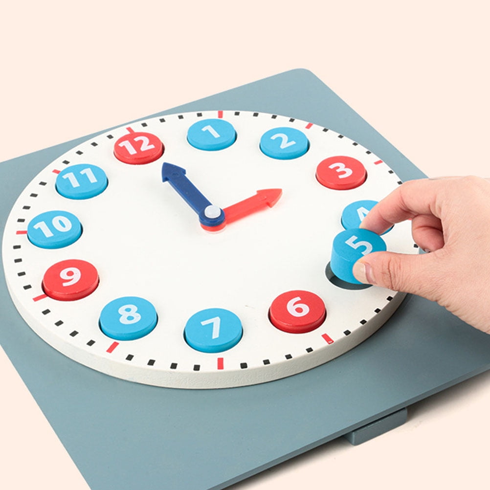 LULULION Telling Time Teaching Clock for Kids Wood Multi-color 1Pack ...