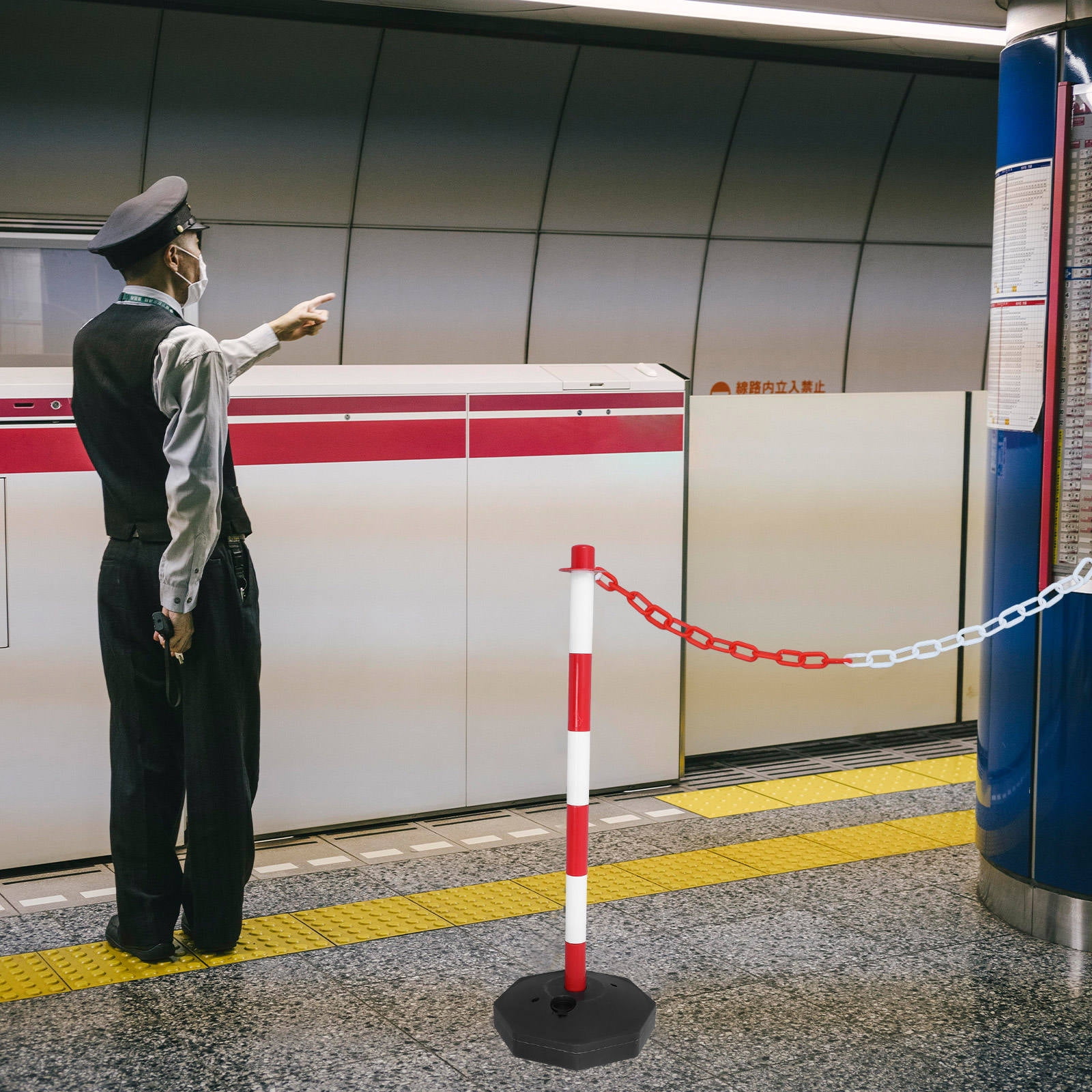 LULULION Traffic Warning Column Traffic Safety Cones Red and White Visibility Enhancement for ...