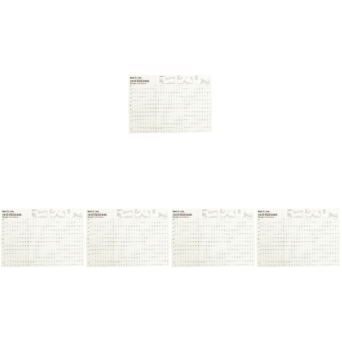 LULULION Yearly Wall Calendar,5Pcs Paper Planner Calendar Yearly Paper ...