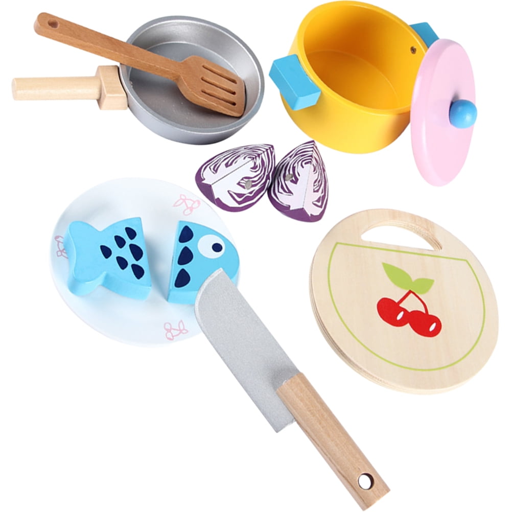 LULULION children's kitchen utensil Kitchen Accessories for Kids Wooden ...