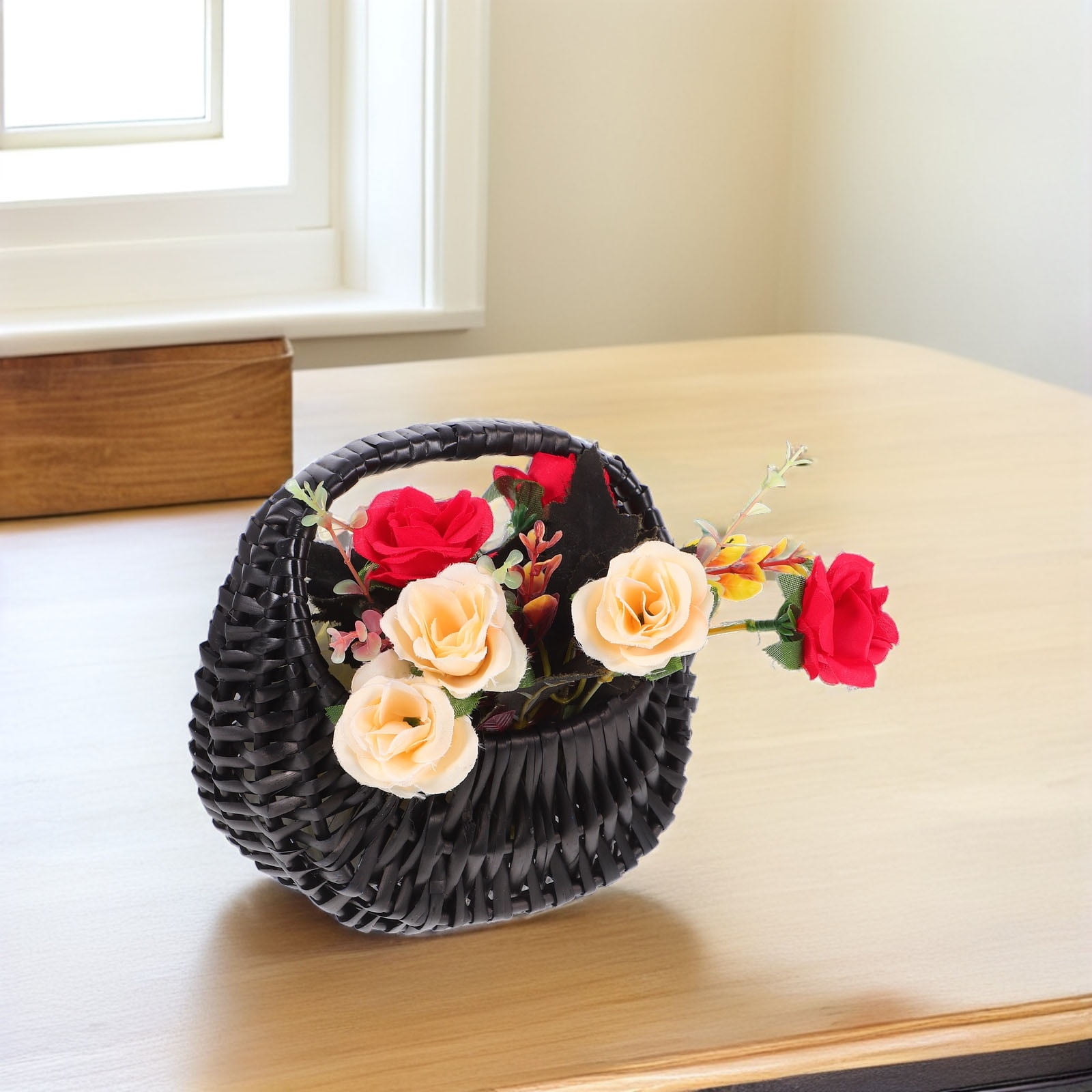 LULULION Handheld Flower Basket Wicker Basket Modern Farmhouse Gift ...