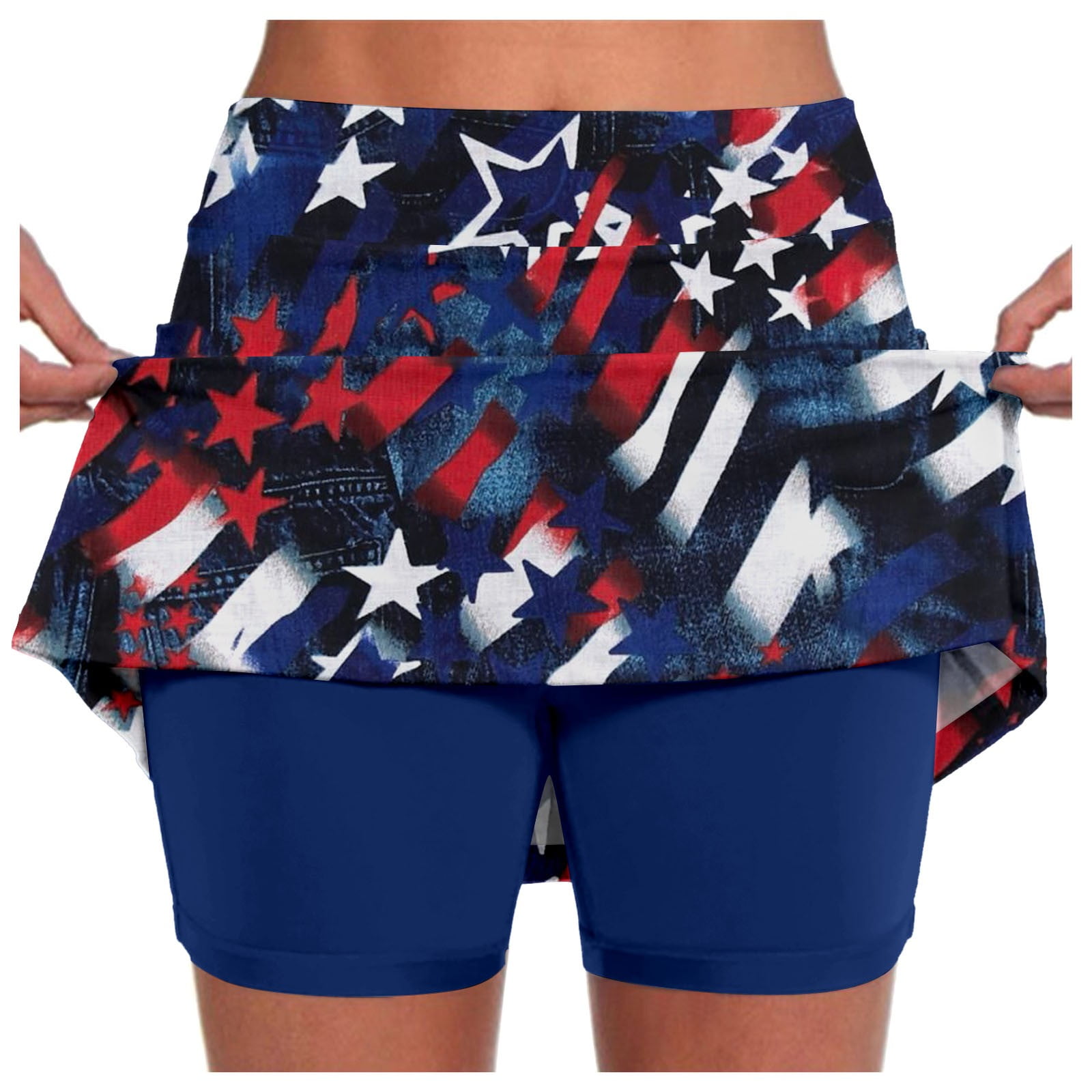 LULULUI 2 In 1 Skorts Skirts for Women Crossover High Waisted A-Line ...