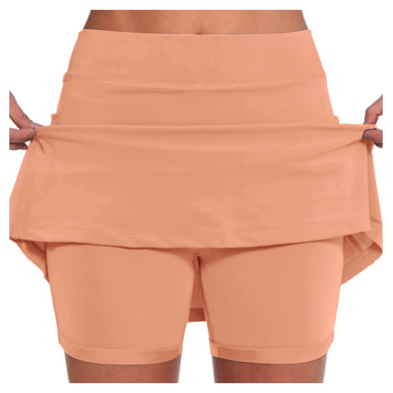 LULULUI Women's Active Skort Crossover High Waisted Compression Liner ...