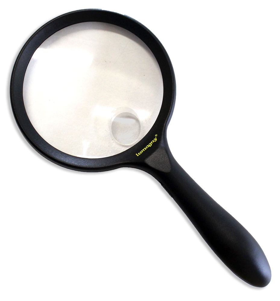 LUMAGNY LED Illuminated Hand-Held Magnifier | 4" (10.16 cm) Diameter ...