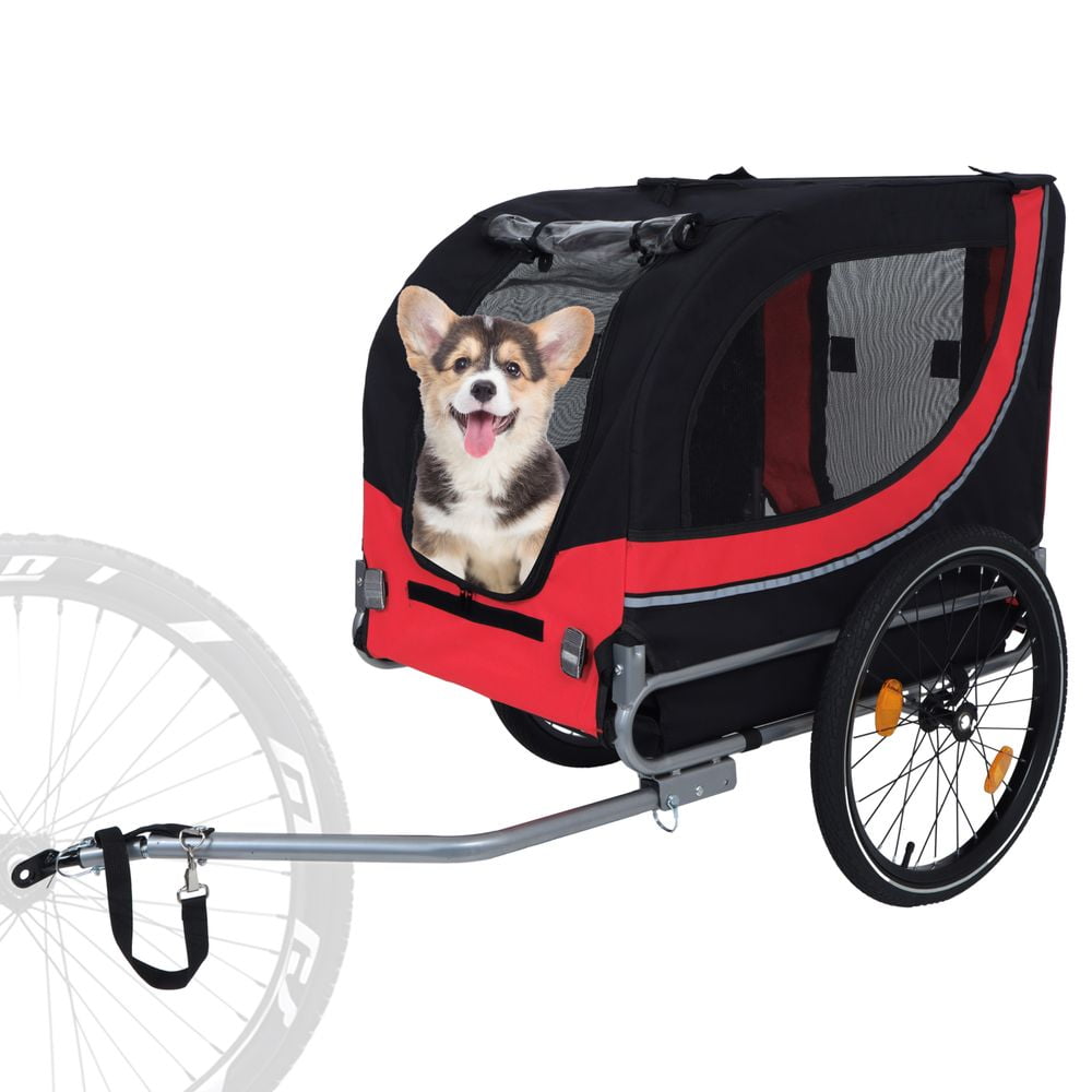 LUMAMIN Dog Bike Trailer, Large Folding Bike Trailer for Dogs, 100LB ...