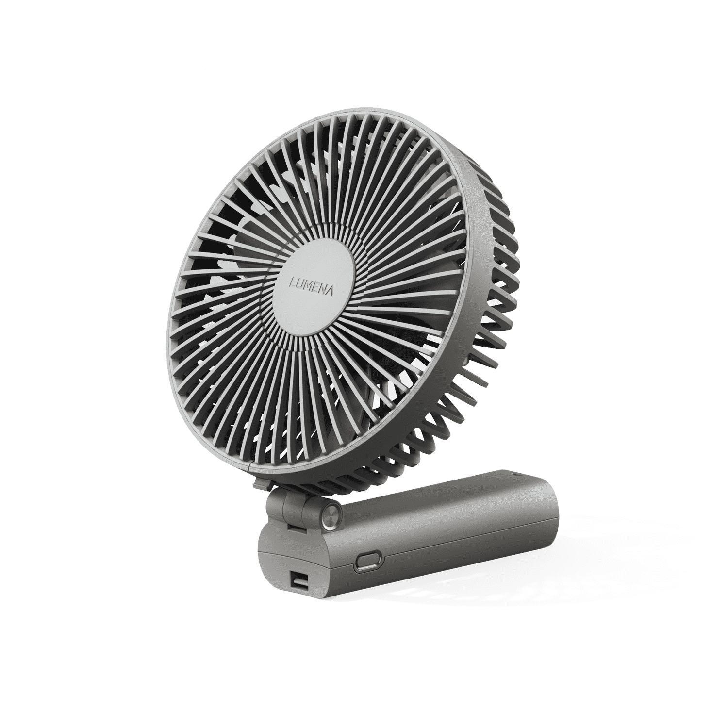 LUMENA Fan Pro Max Foldable Handheld Fan with Cradle (Gray) | USB ...