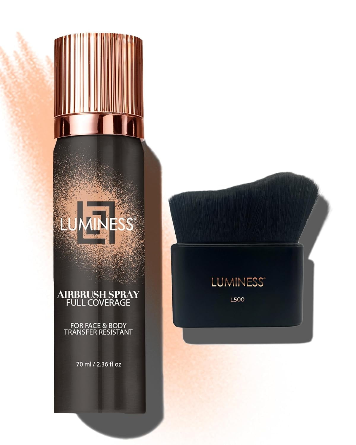 LUMINESS Spray Airbrush Foundation Makeup with Buffing Brush, Fair ...