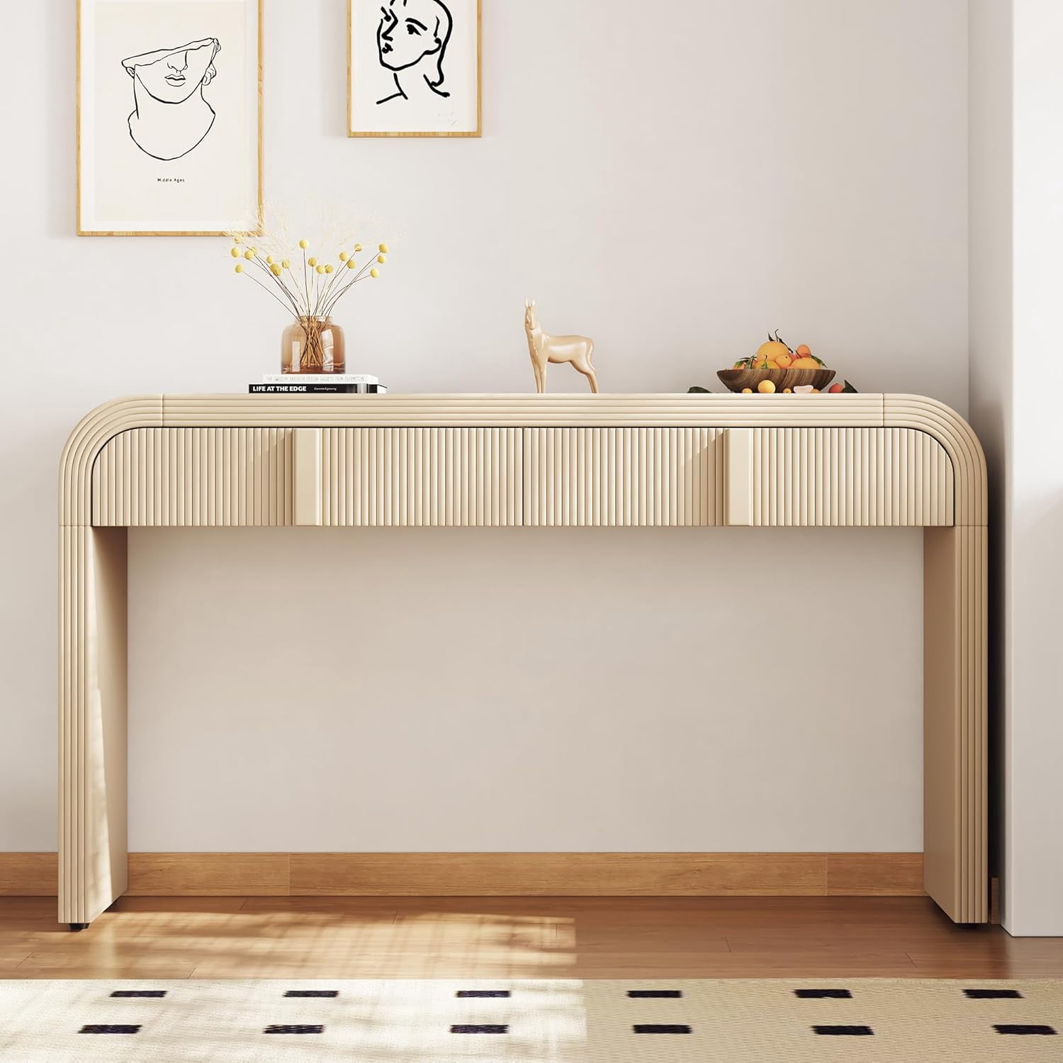 LUMISOL Unique Modern Rounded Silhouette and Smooth Surface Console ...