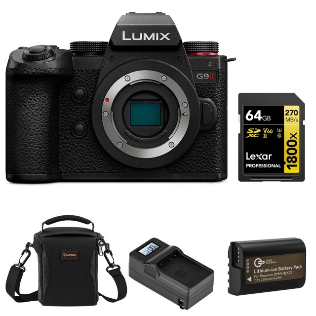 Panasonic LUMIX G9II Mirrorless Camera, Bundle with Lexar 64GB Memory ...