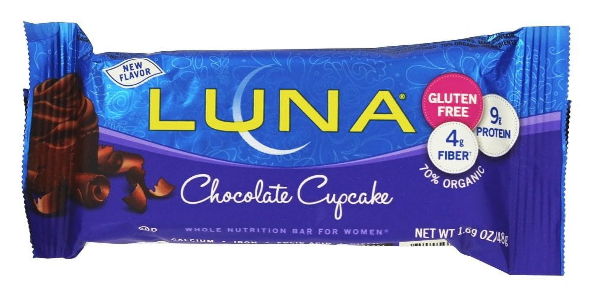 LUNA BAR - Gluten DMF15 Free Snack Bars - Chocolate Cupcake -8g of ...