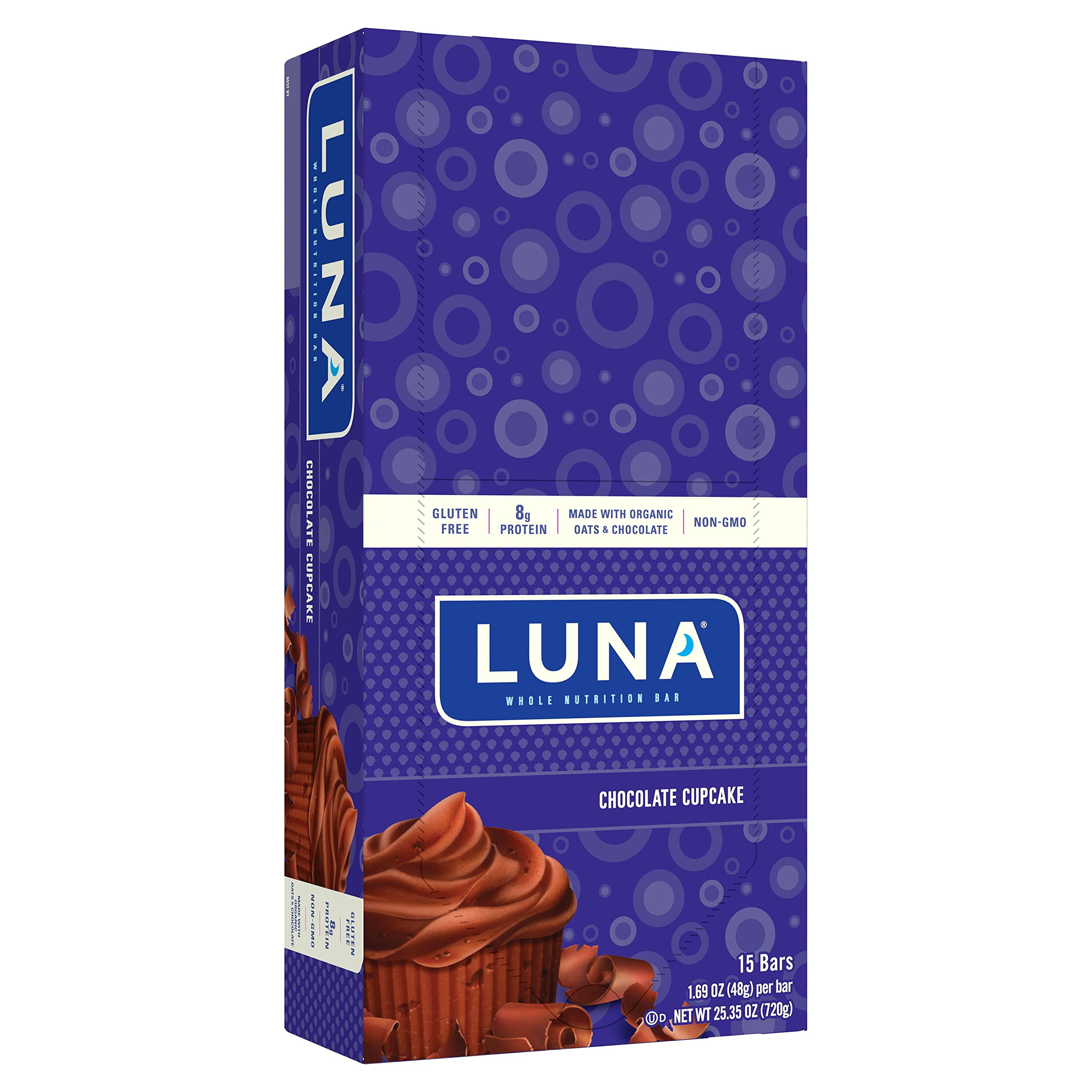 LUNA BAR - Gluten Free Snack Bars - Chocolate Cupcake -8g of protein ...