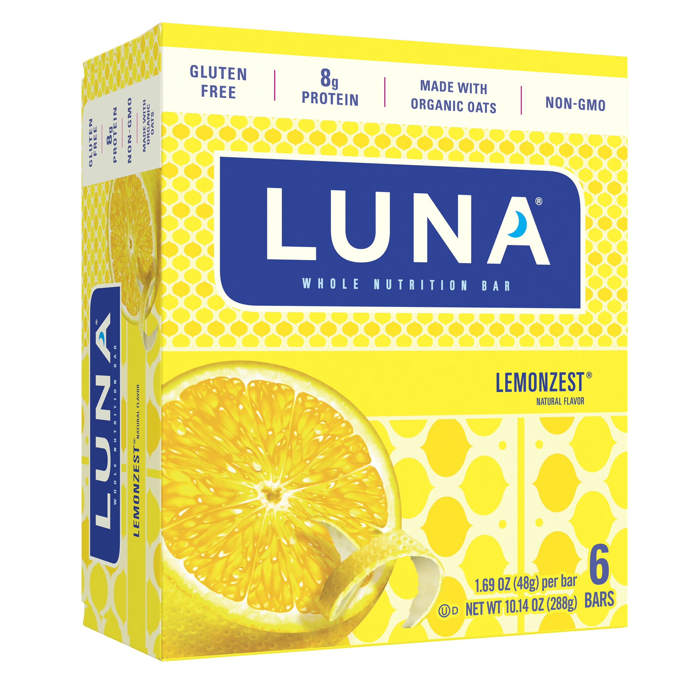 LUNA Bar - LemonZest Flavor - Gluten-Free - Non-GMO - 7-9g Protein ...