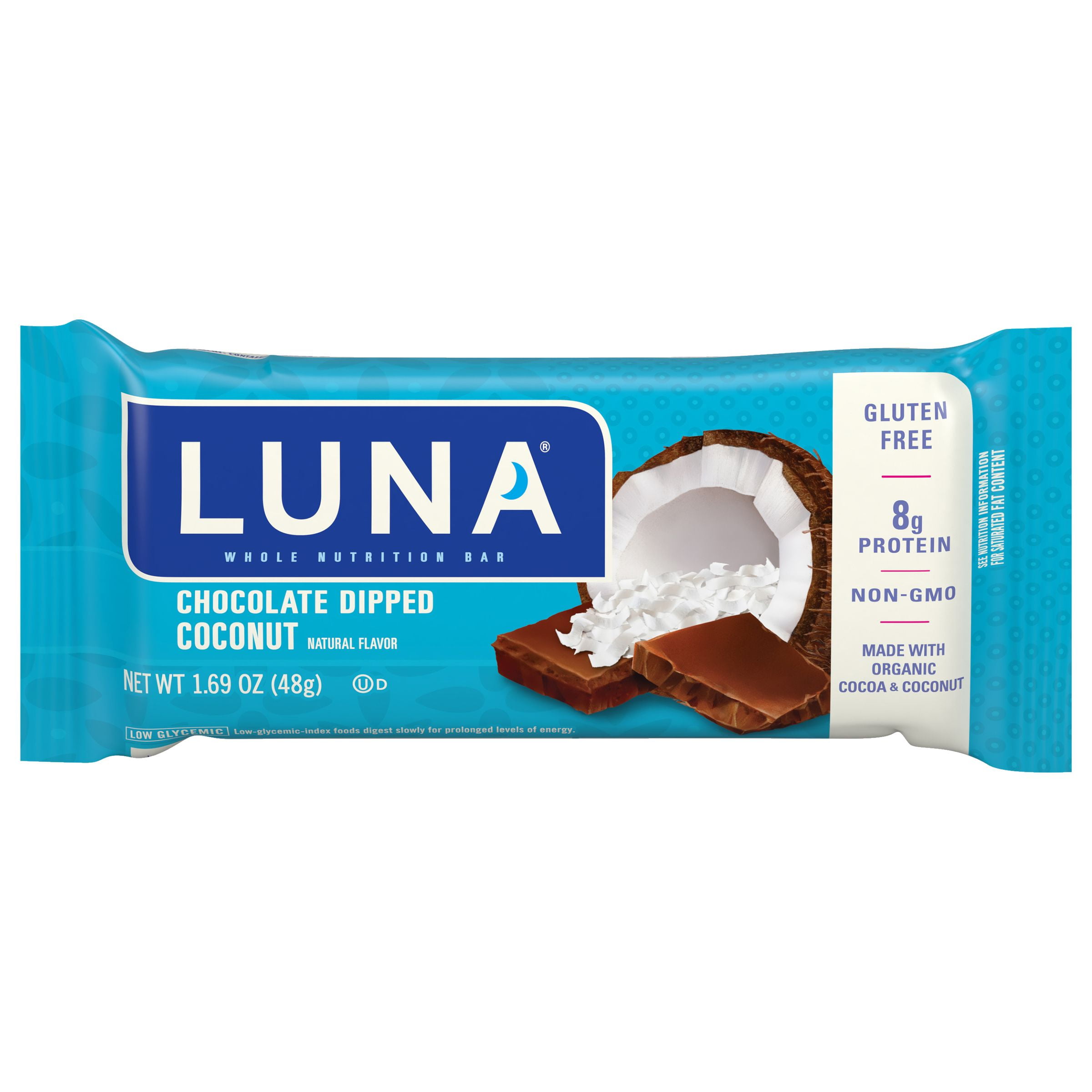LUNA: Chocolate Dipped Coconut Nutrition Bar, 1.69 oz - Walmart.com