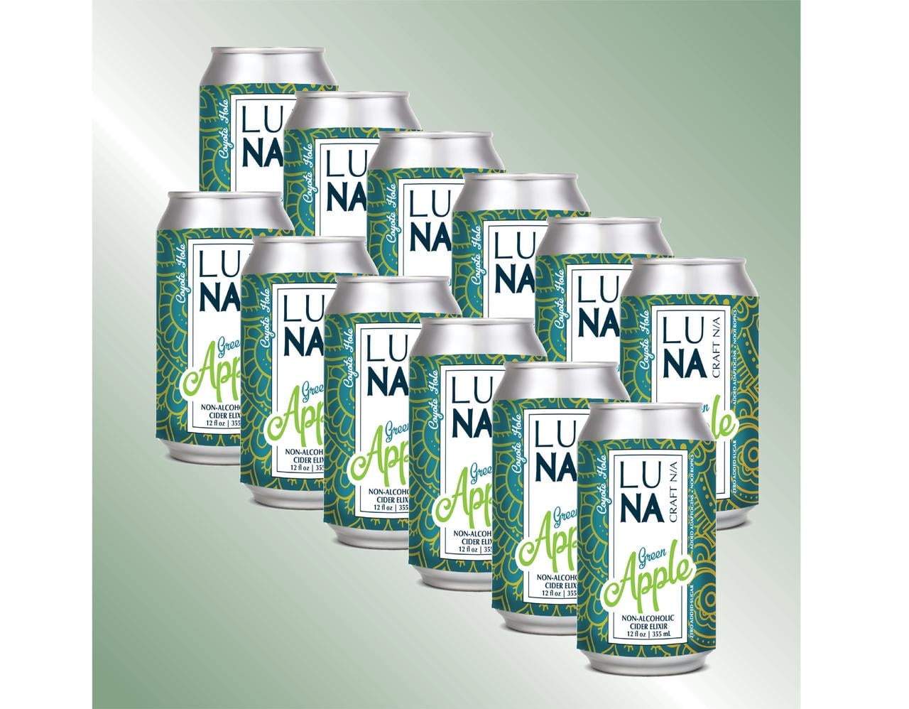 LUNA Green Apple Non-Alcoholic Cider Elixir Infused with Nootropics and ...